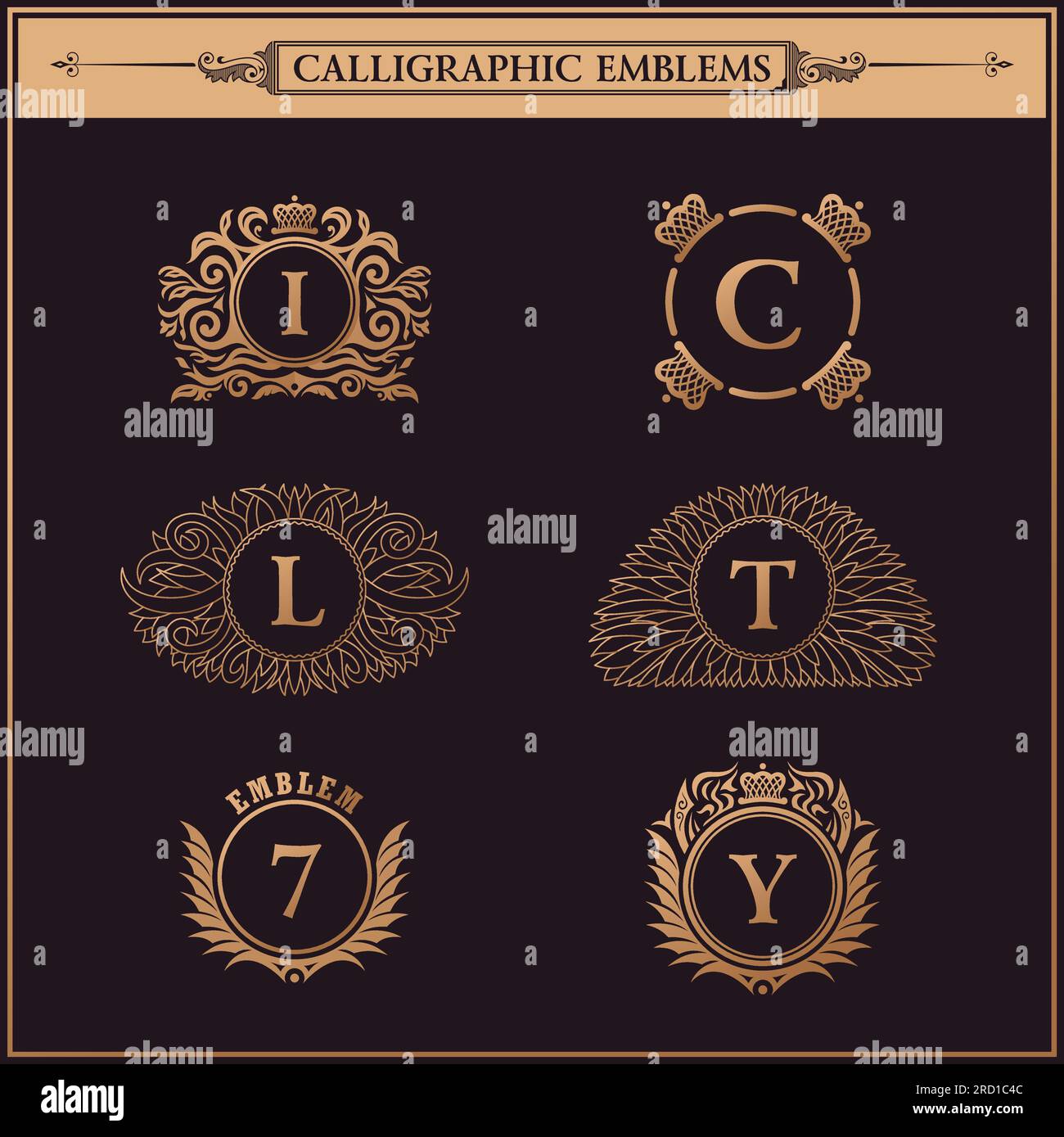 L flourishes Stock Vector Images - Alamy