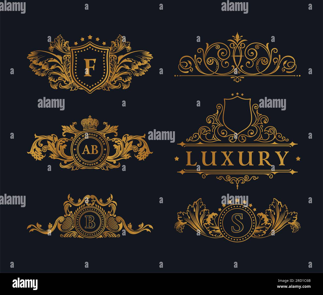 Elegant gold heraldry frame hi-res stock photography and images - Alamy