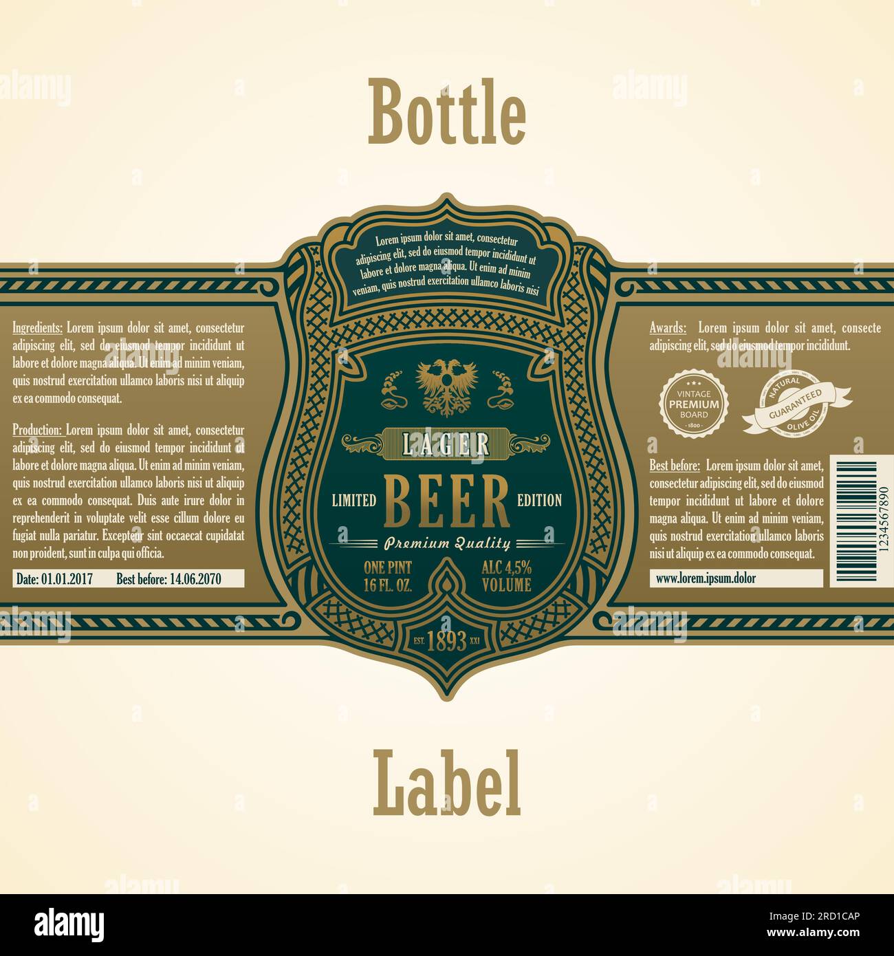 Beer Bottle Label Vector