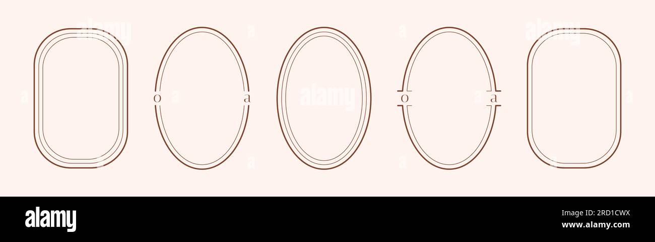 Minimalistic aesthetic y2k frames. 5 ovals Stock Vector Image & Art - Alamy