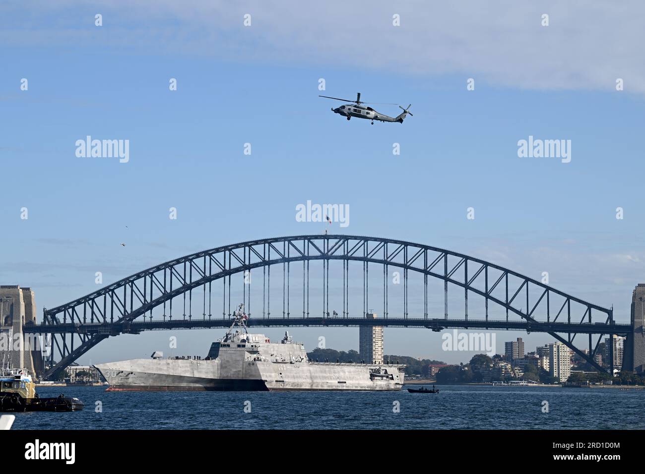 Sydney, Australia. 18th July, 2023. The USS Canberra (LCS-30) arrives ...