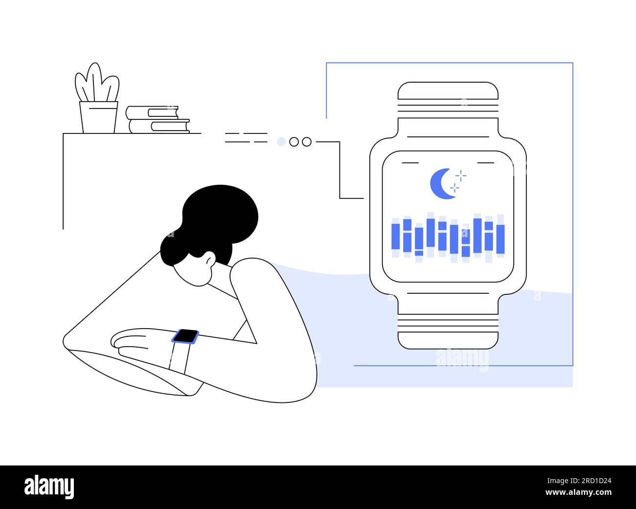 Smartwatch sleep tracking abstract concept vector illustration Stock ...