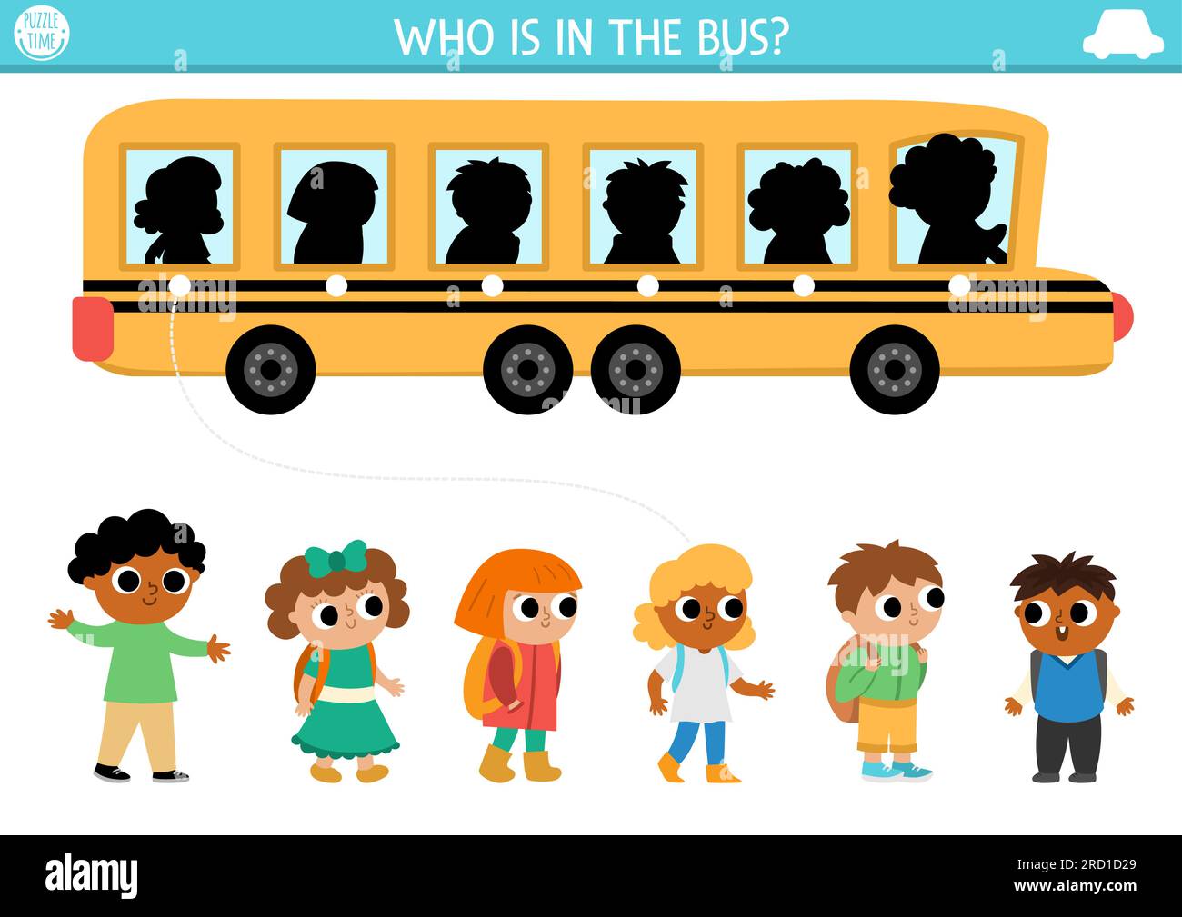 Transportation shadow matching activity. Transport puzzle with cute ...