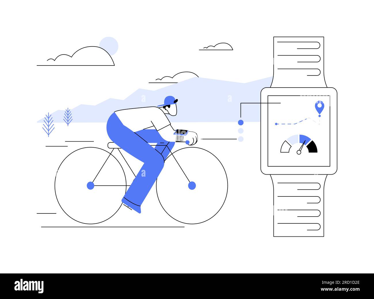 Smartwatch outdoor cycling tracking abstract concept vector ...