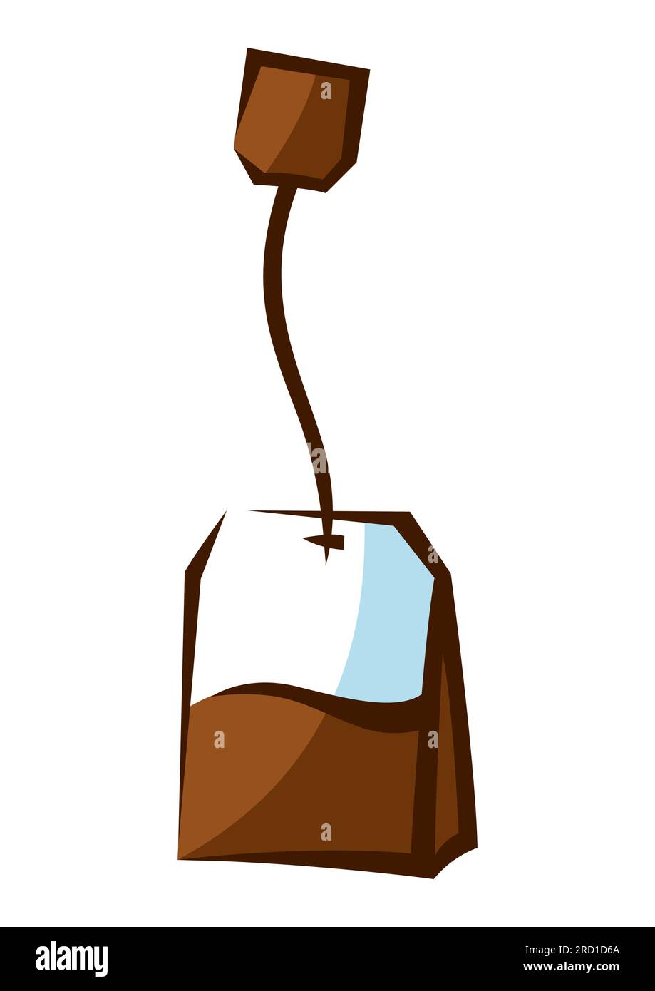 Tea bag with black tea. Illustration of traditional drink Stock Vector ...