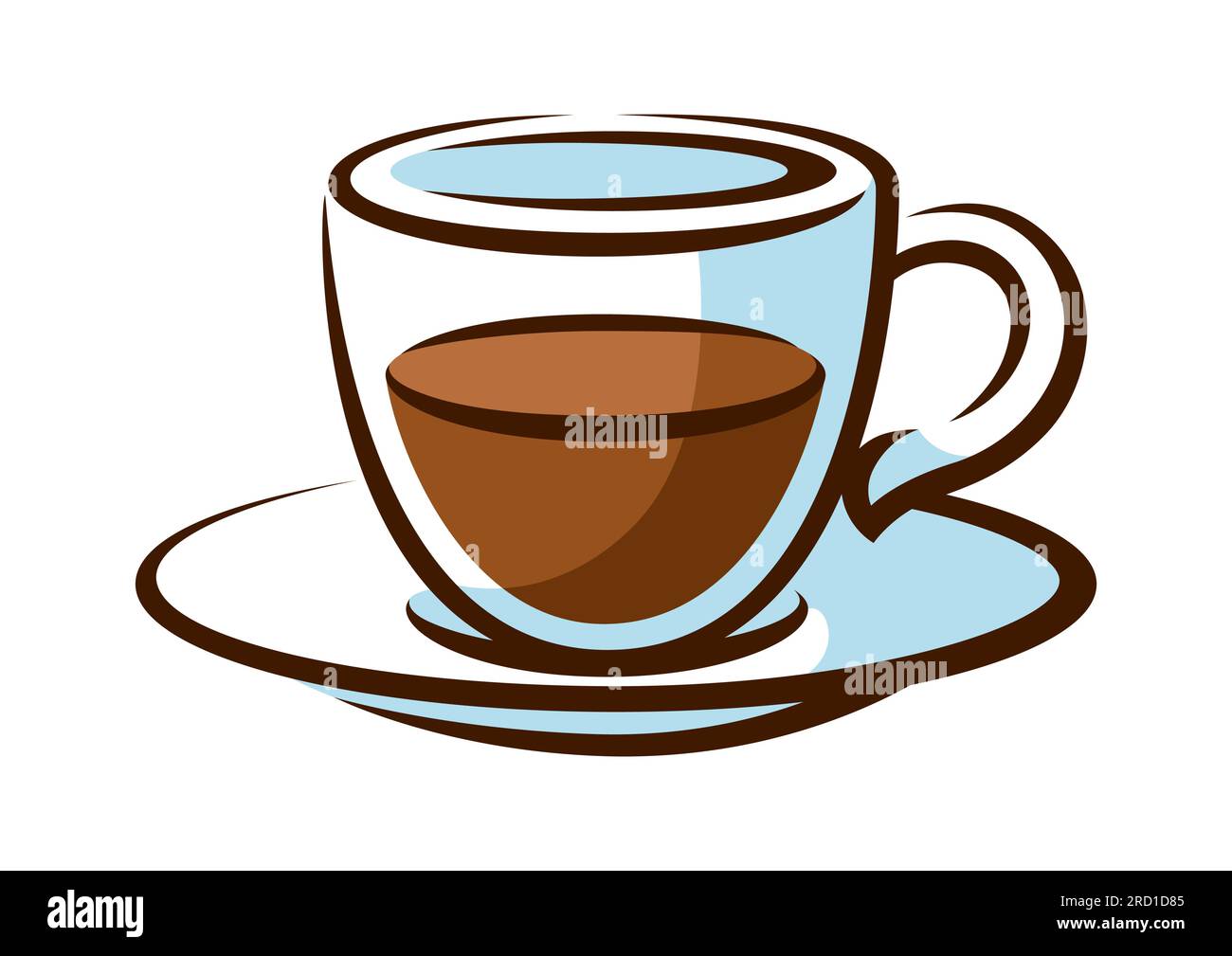 Cup of black tea. Illustration of traditional drink Stock Vector Image ...