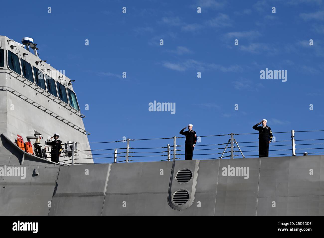 Sydney, Australia. 18th July, 2023. Sailors are seen on the deck as the ...