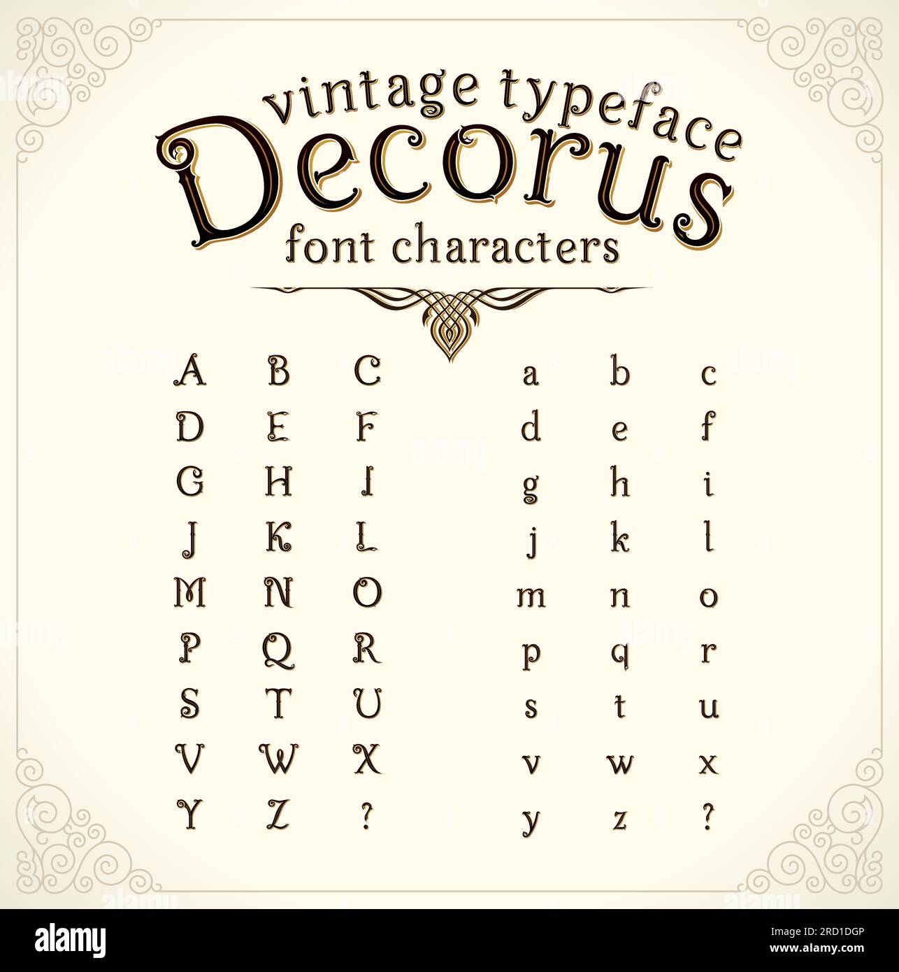 Vintage, decorative, font hi-res stock photography and images - Alamy