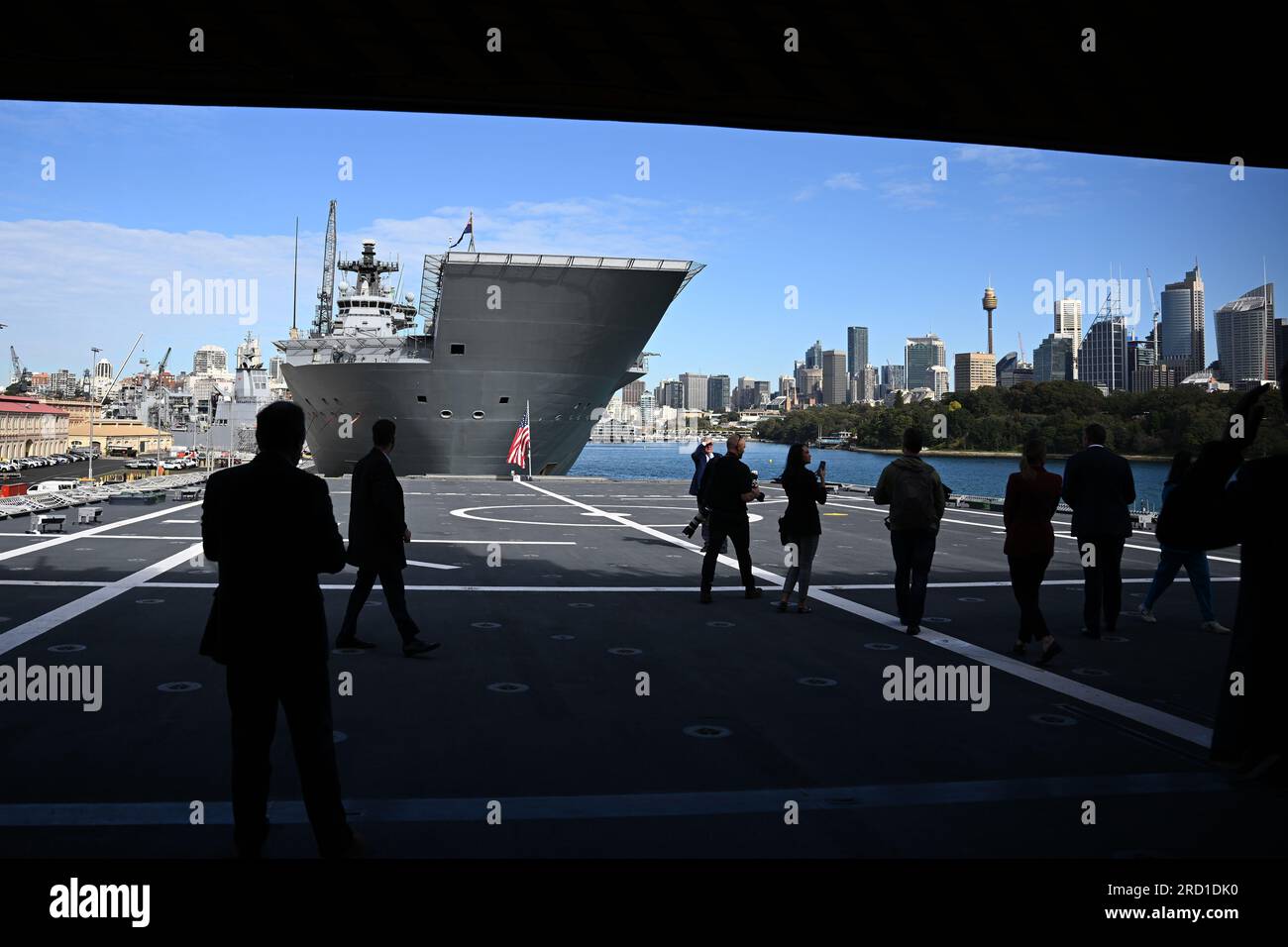 Sydney, Australia. 18th July, 2023. HMAS Canberra is seen from the ...