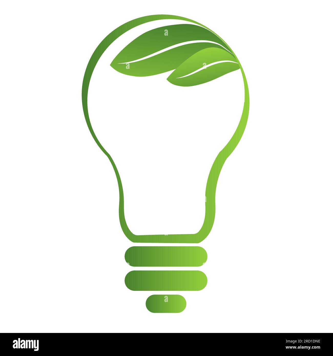 Green energy logo, incandescent electric light bulb with green leaves ...
