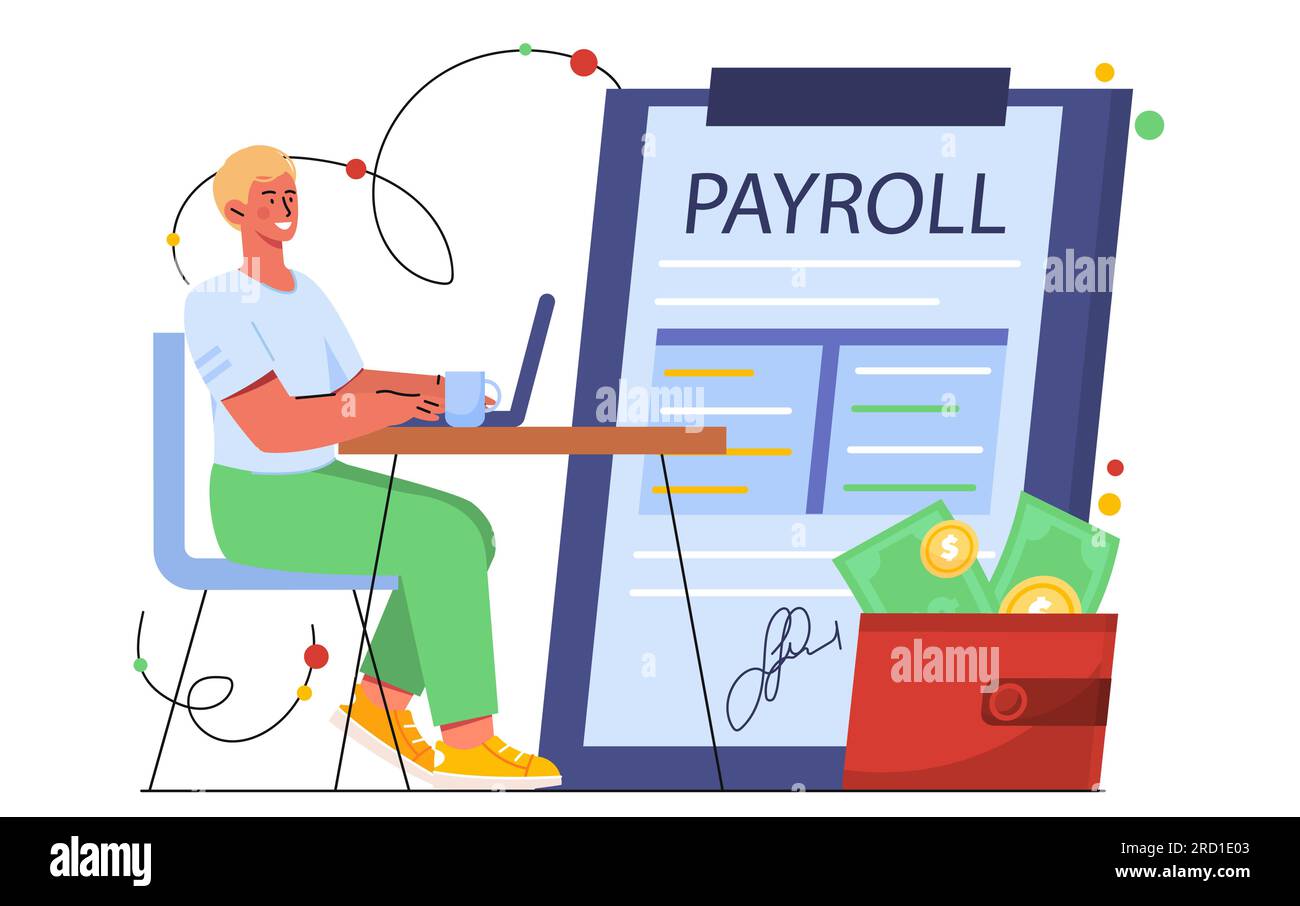 Man with payroll vector concept Stock Vector Image & Art - Alamy