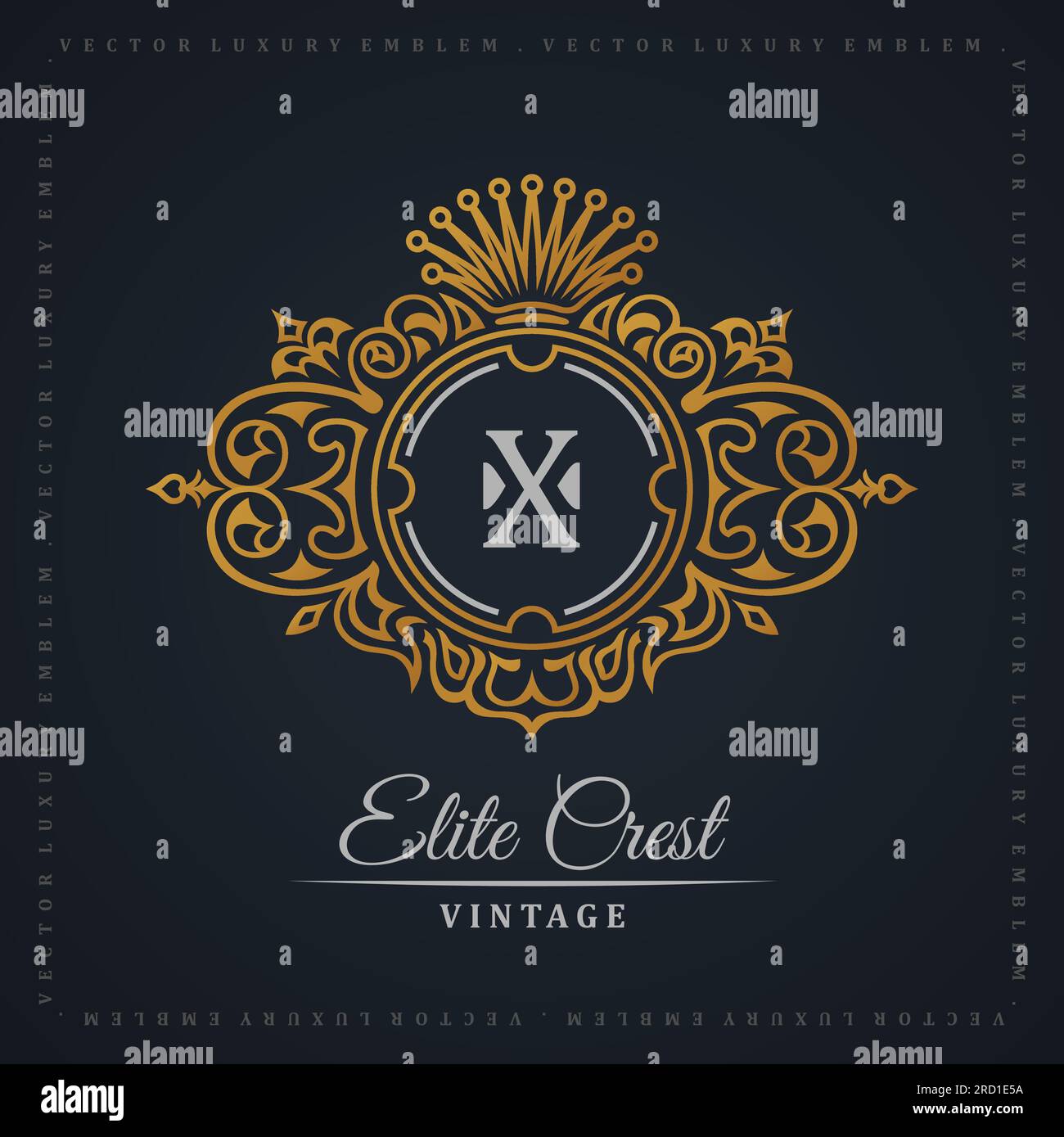 Elegant gold heraldry frame hi-res stock photography and images - Alamy