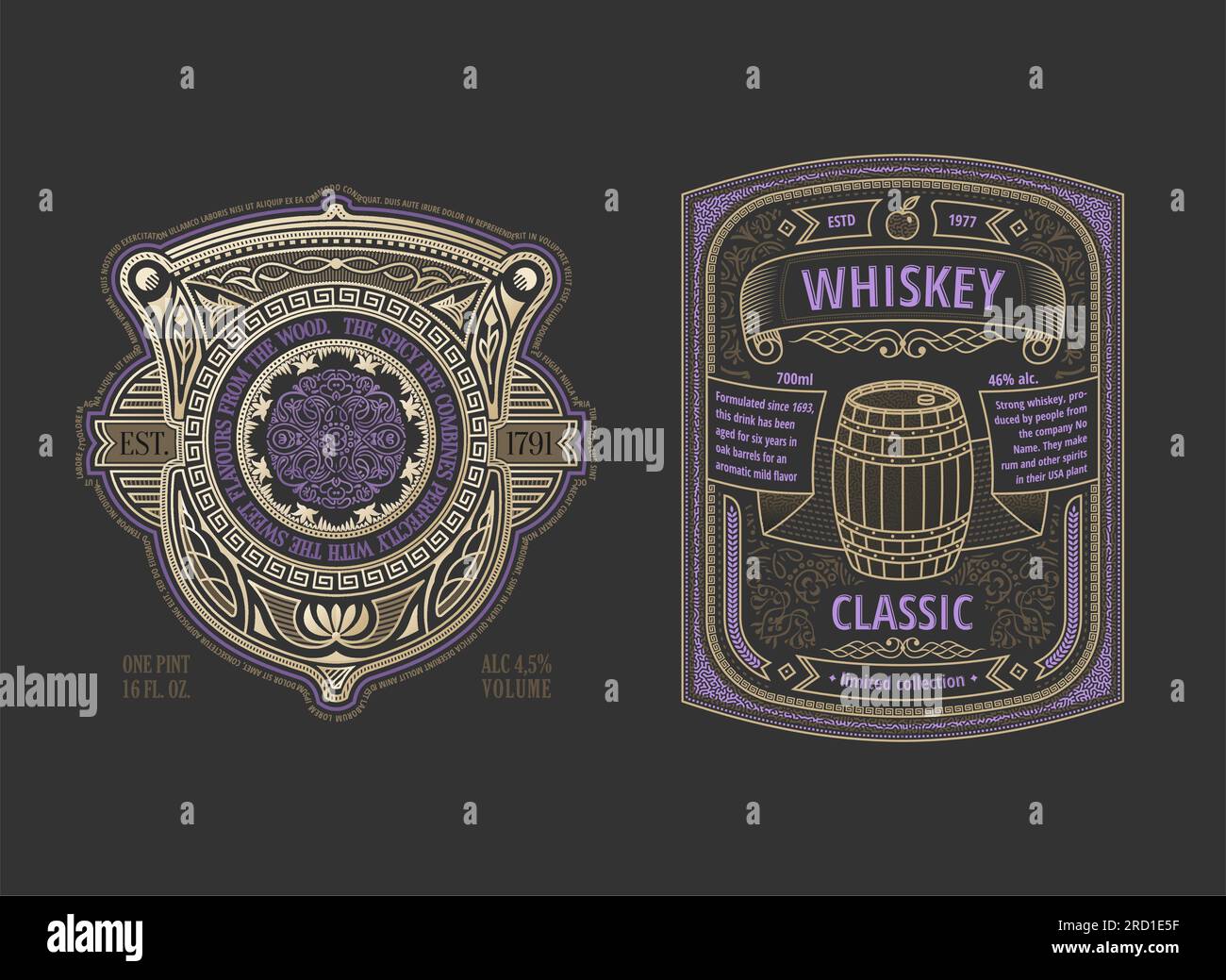 Western whiskey label design Stock Vector Images - Alamy