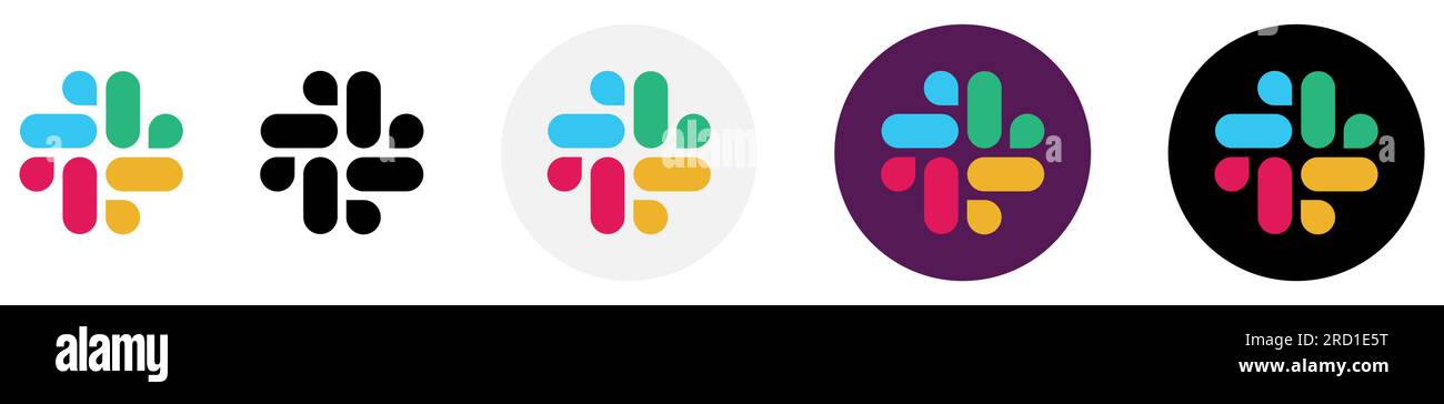 Slack vector logos set. Editorial vector icon isolated on white ... Slack vector logos set. Editorial vector icon isolated on white ...