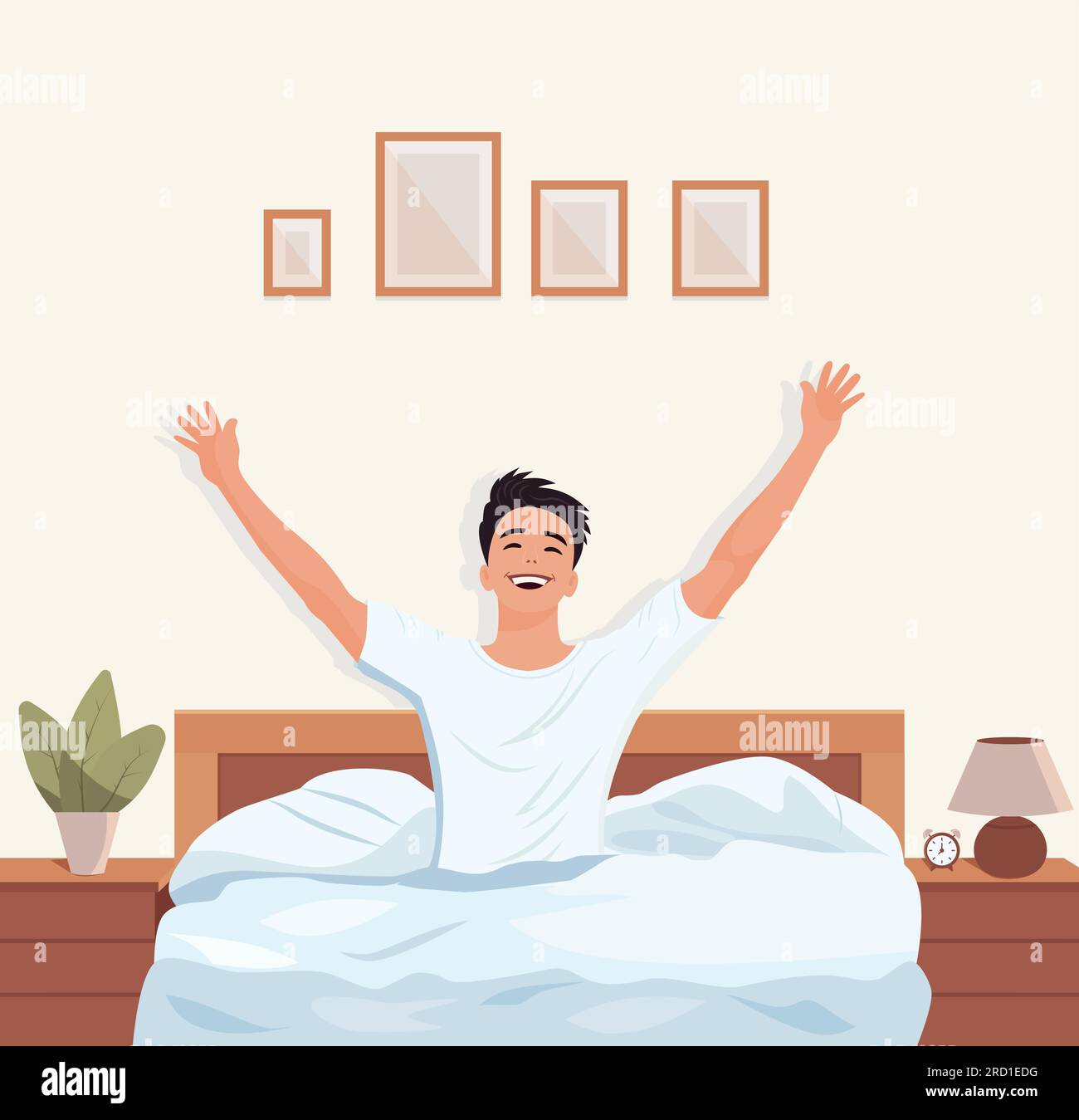 Waking Up From Bed Cartoon