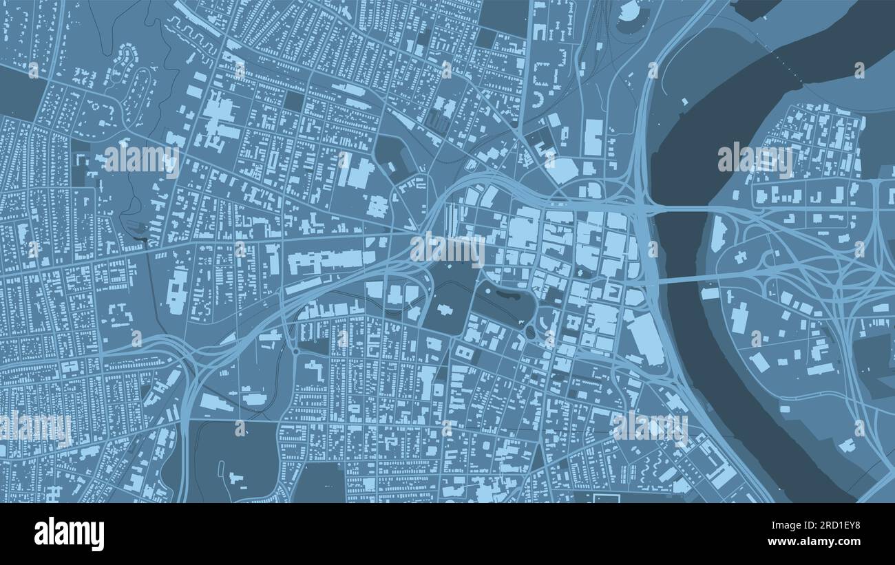 Blue Hartford map, Connecticut, detailed municipality map. skyline ...