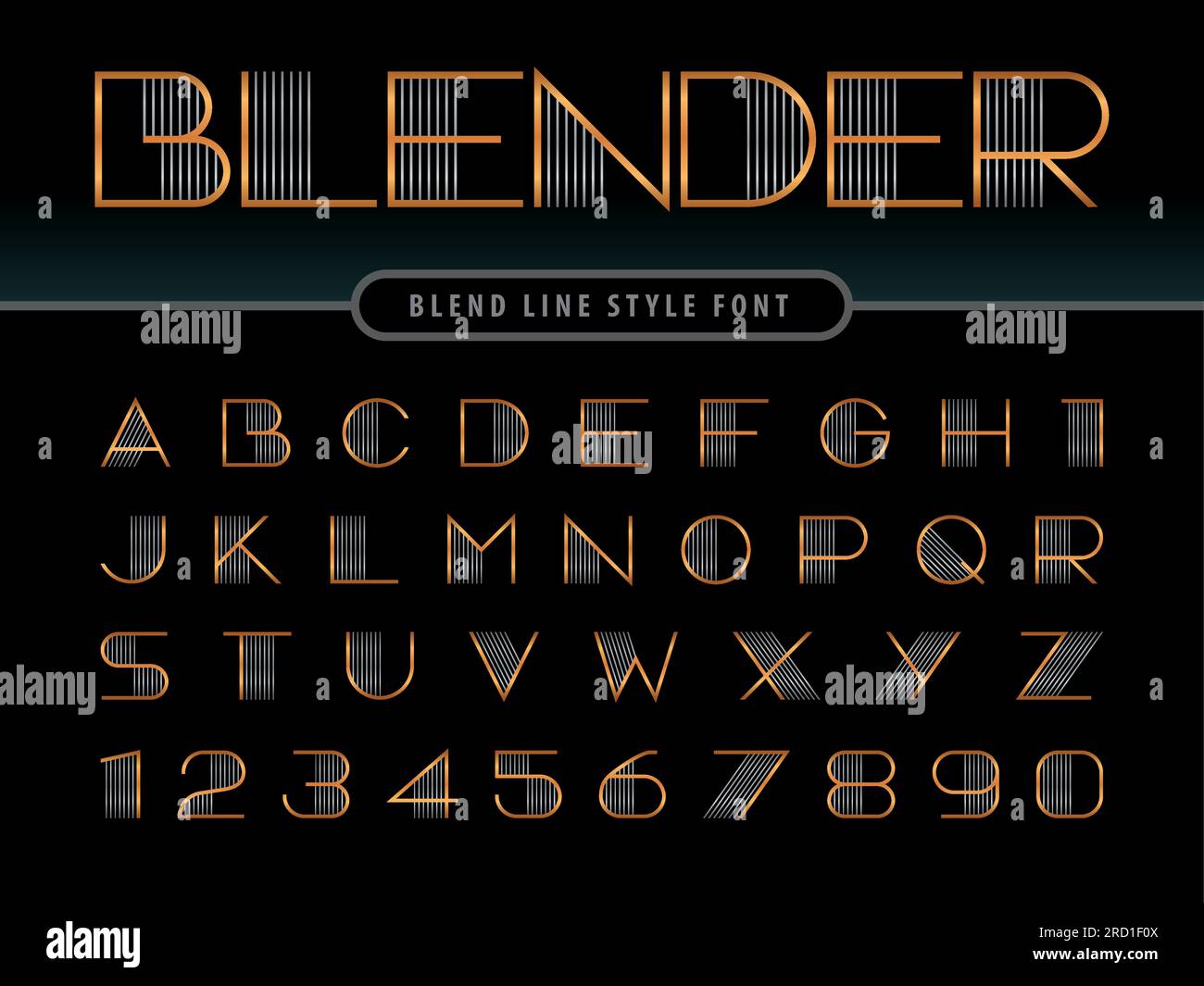 Linear alphabet Stock Vector Images - Alamy