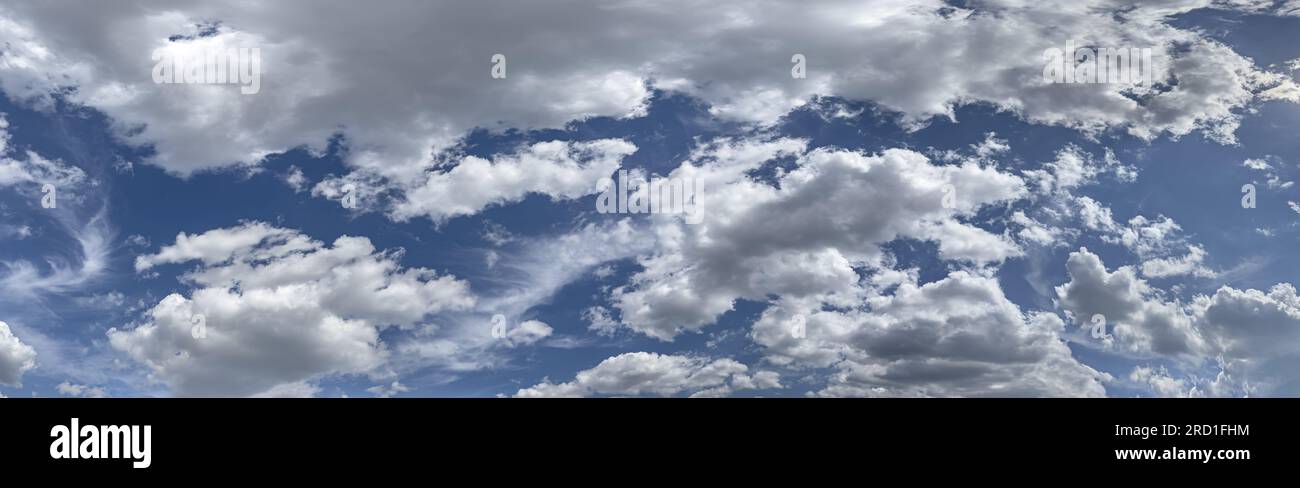 panoramic view of blue sky with clouds. natural sky background Stock ...