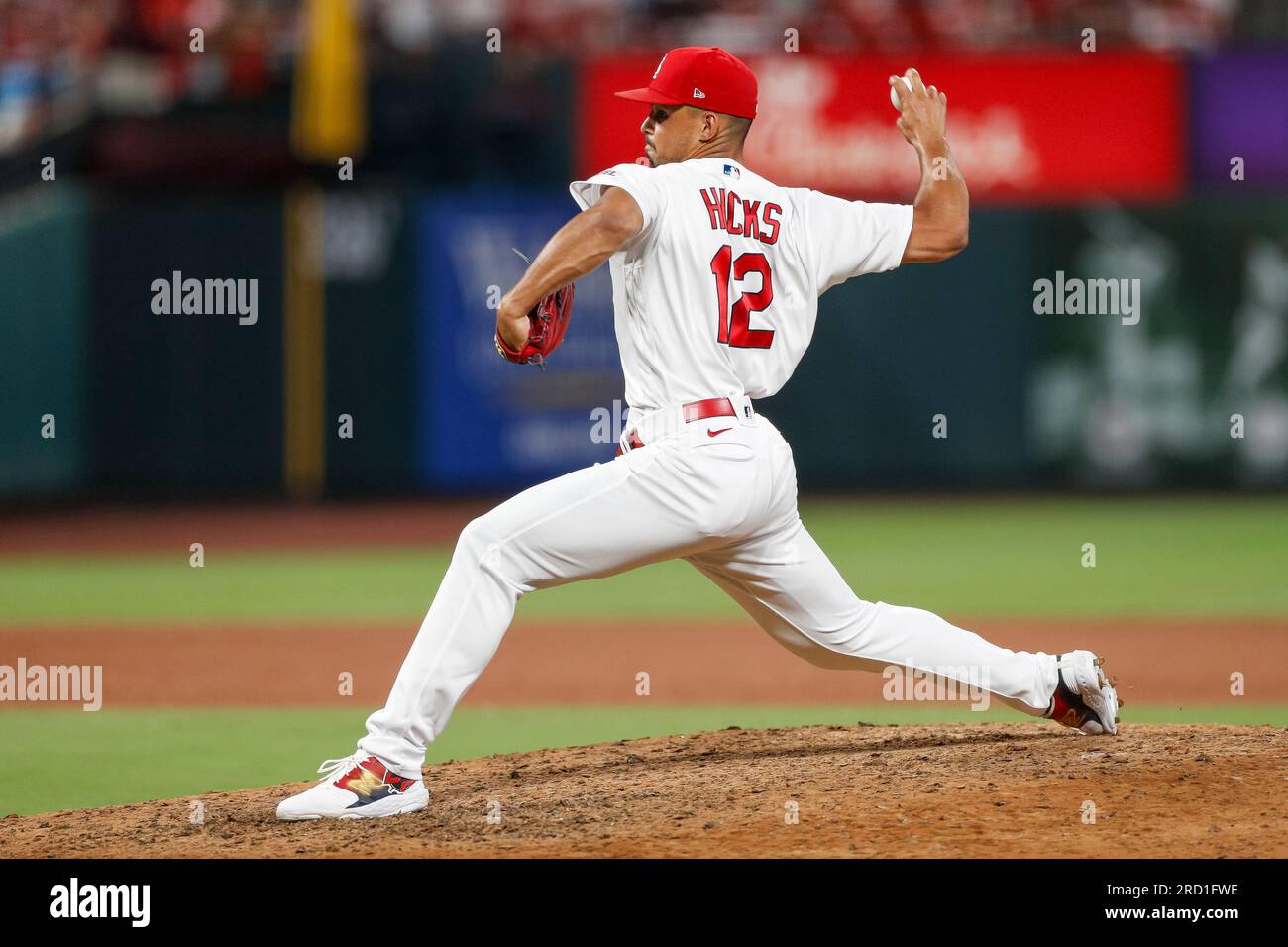 St. Louis Cardinals relief pitcher Jordan Hicks (12) throws to the ...
