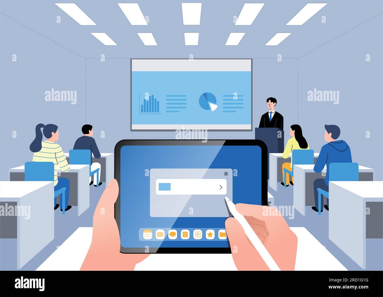 Woman learning korean Stock Vector Images - Alamy