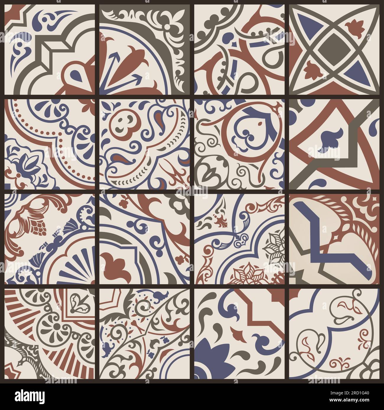 Italian blue ceramic tile Stock Vector Images - Alamy
