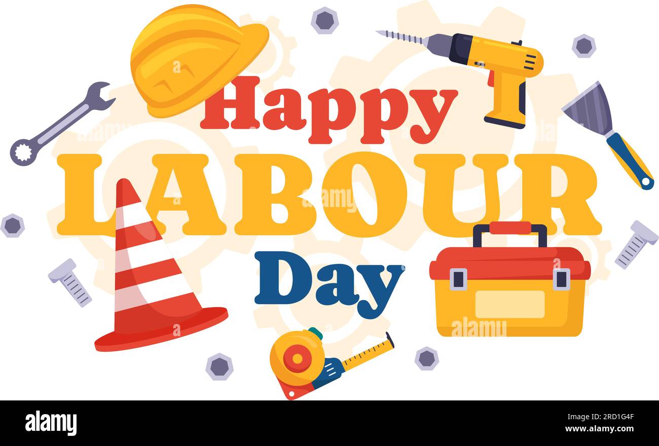 Happy Labor Day Vector Illustration with Various Construction Tools for ...