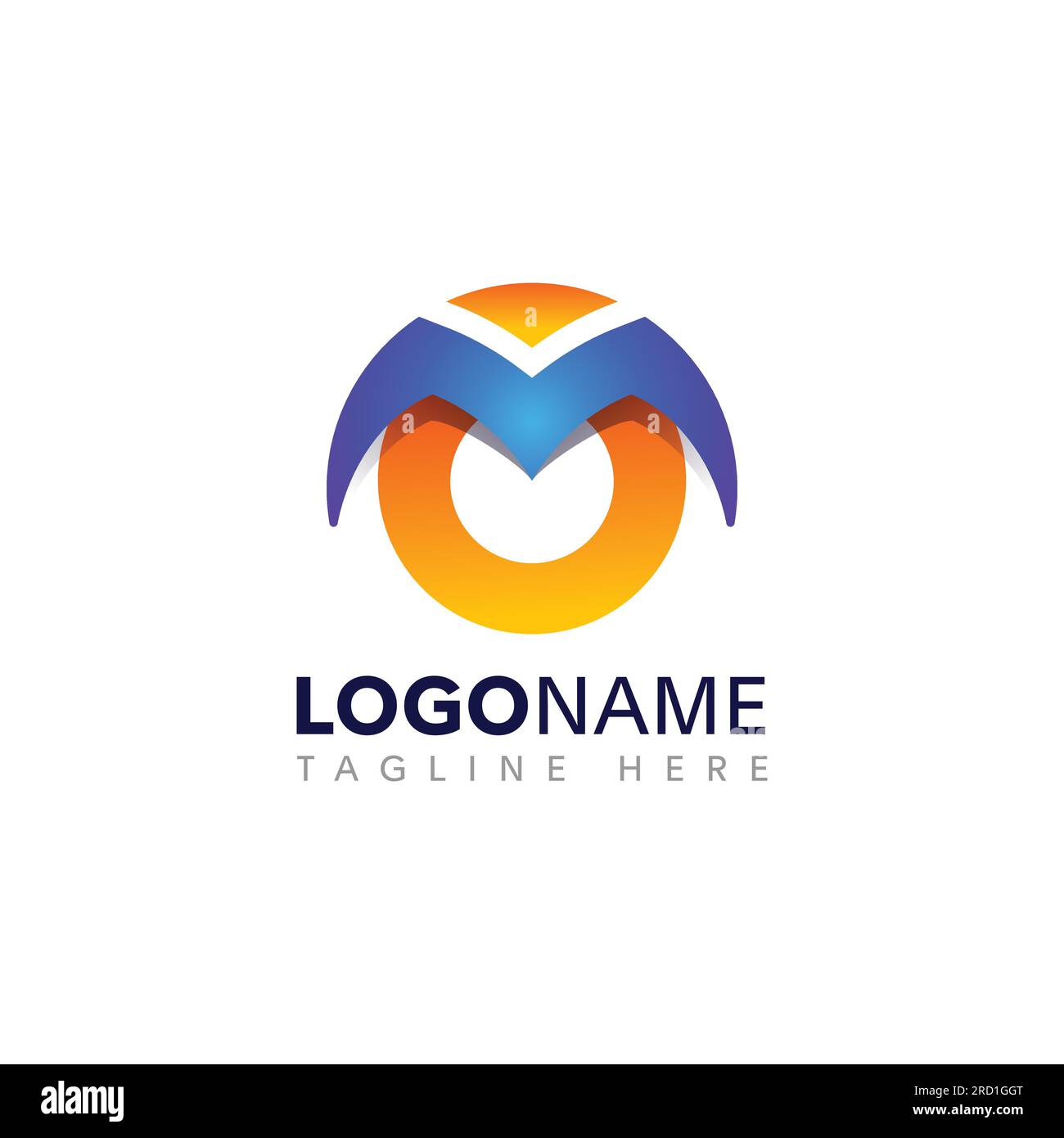 Colorful letter m 3d gradient logo design template Stock Vector Image ...