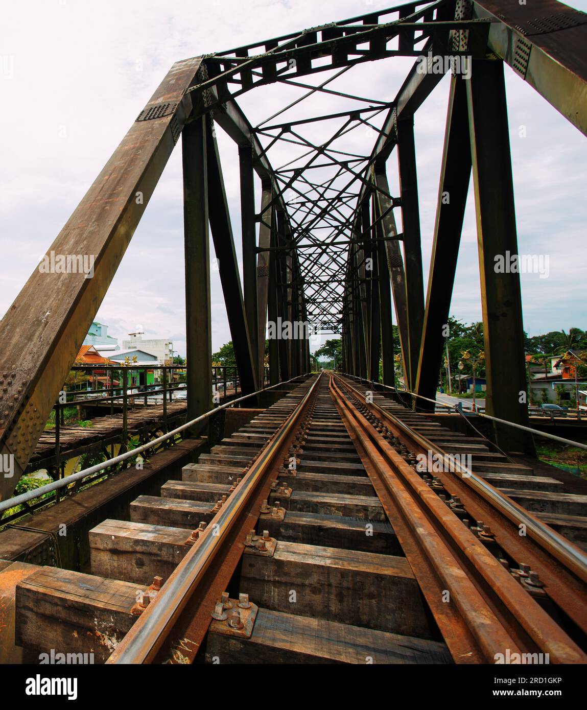 old rail way bridge vintage Stock Photo - Alamy
