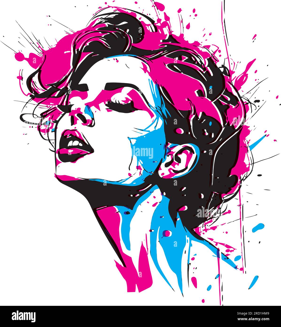 Woman's face in a splash painting style, showcasing artistic flair with ...