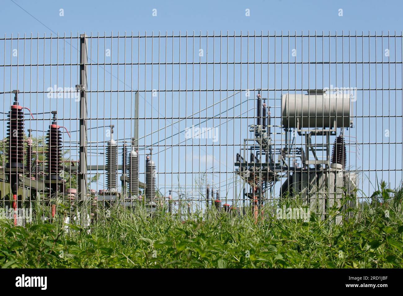 Substation with insulators, substation, Bremen, Germany Stock Photo - Alamy