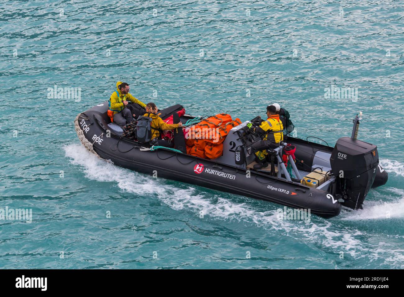 Hurtigruten Zodiac carrying supplies for Expedition Team from ship to ...