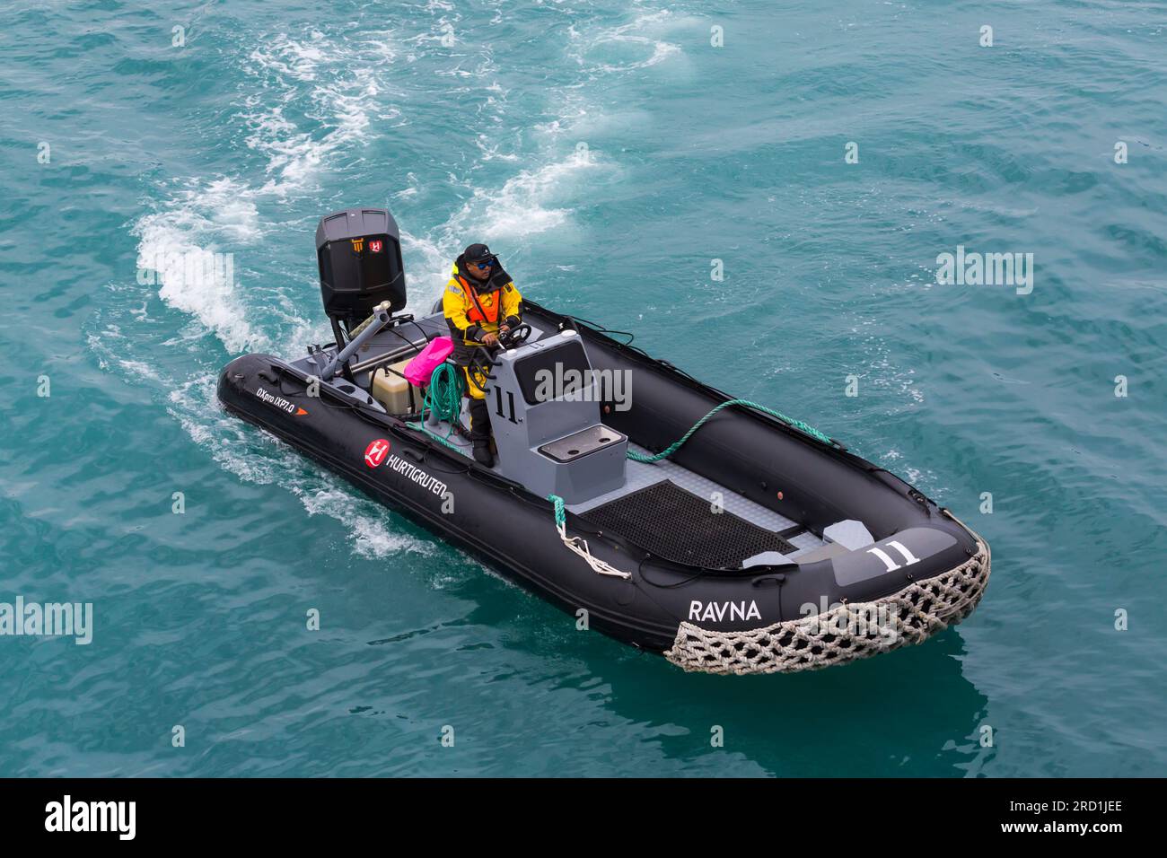 Hurtigruten Zodiac at Kvanefjord, Greenland in July Stock Photo - Alamy