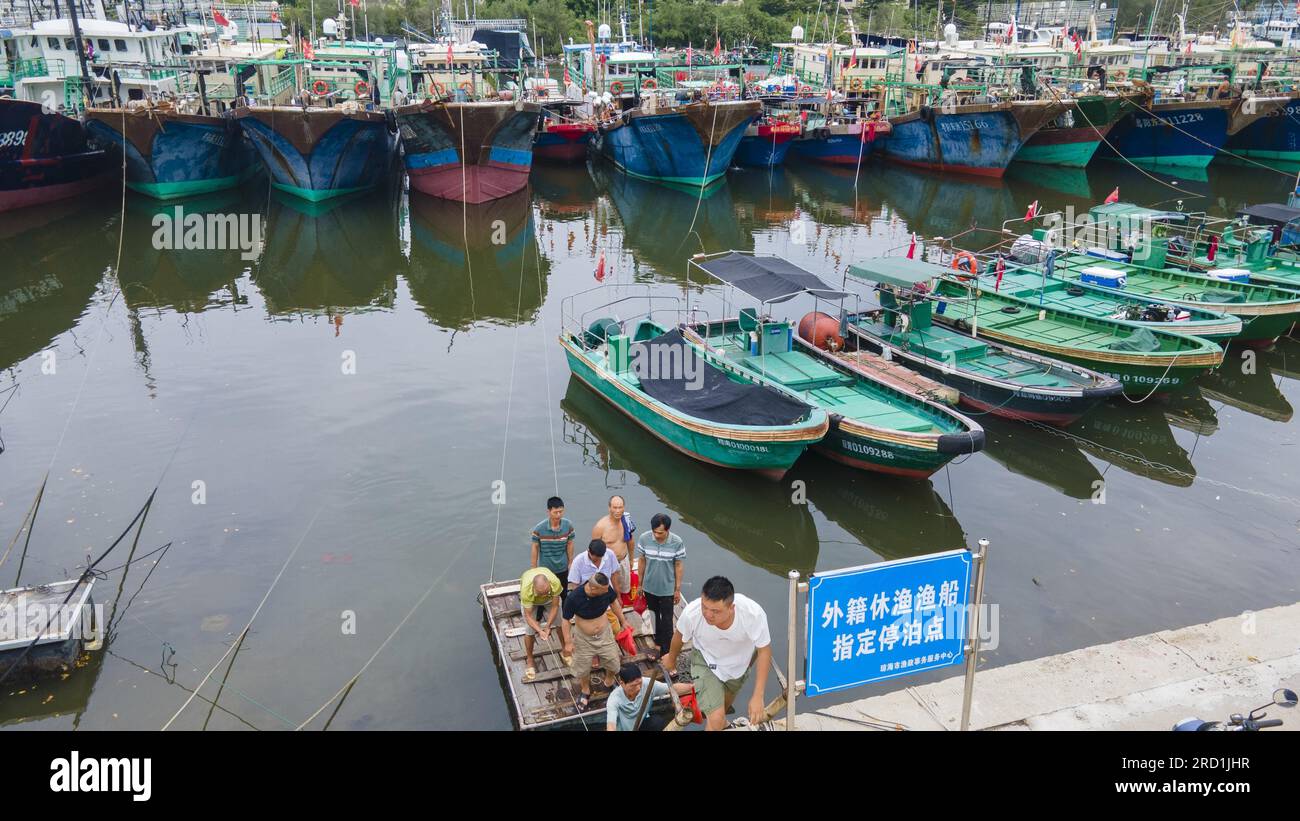 Aerial photo shows fishing boats returning to ports in face of Typhoon ...