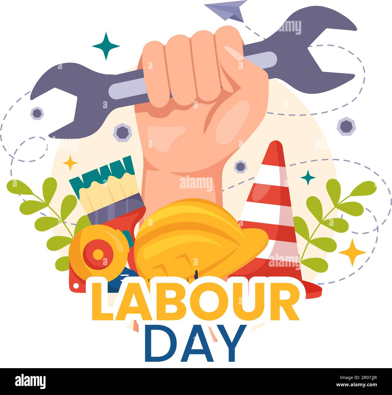 Happy Labor Day Vector Illustration with Various Construction Tools for ...