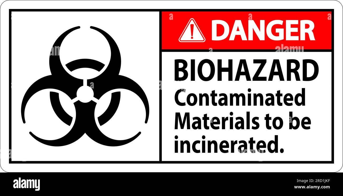 Biohazard Danger Label Biohazard Contaminated Materials To Be ...