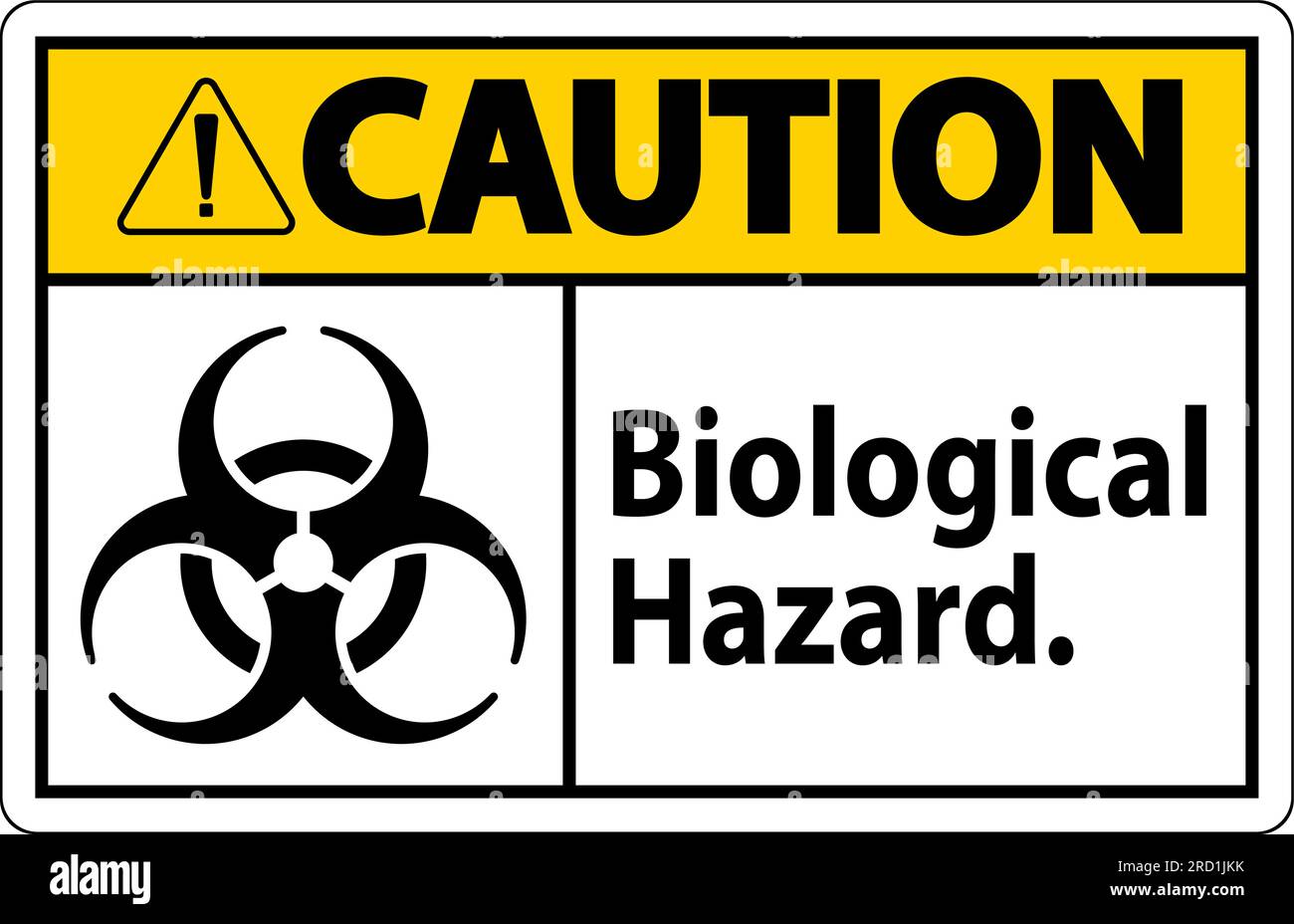 Caution Label Biological Hazard On White Background Stock Vector Image ...