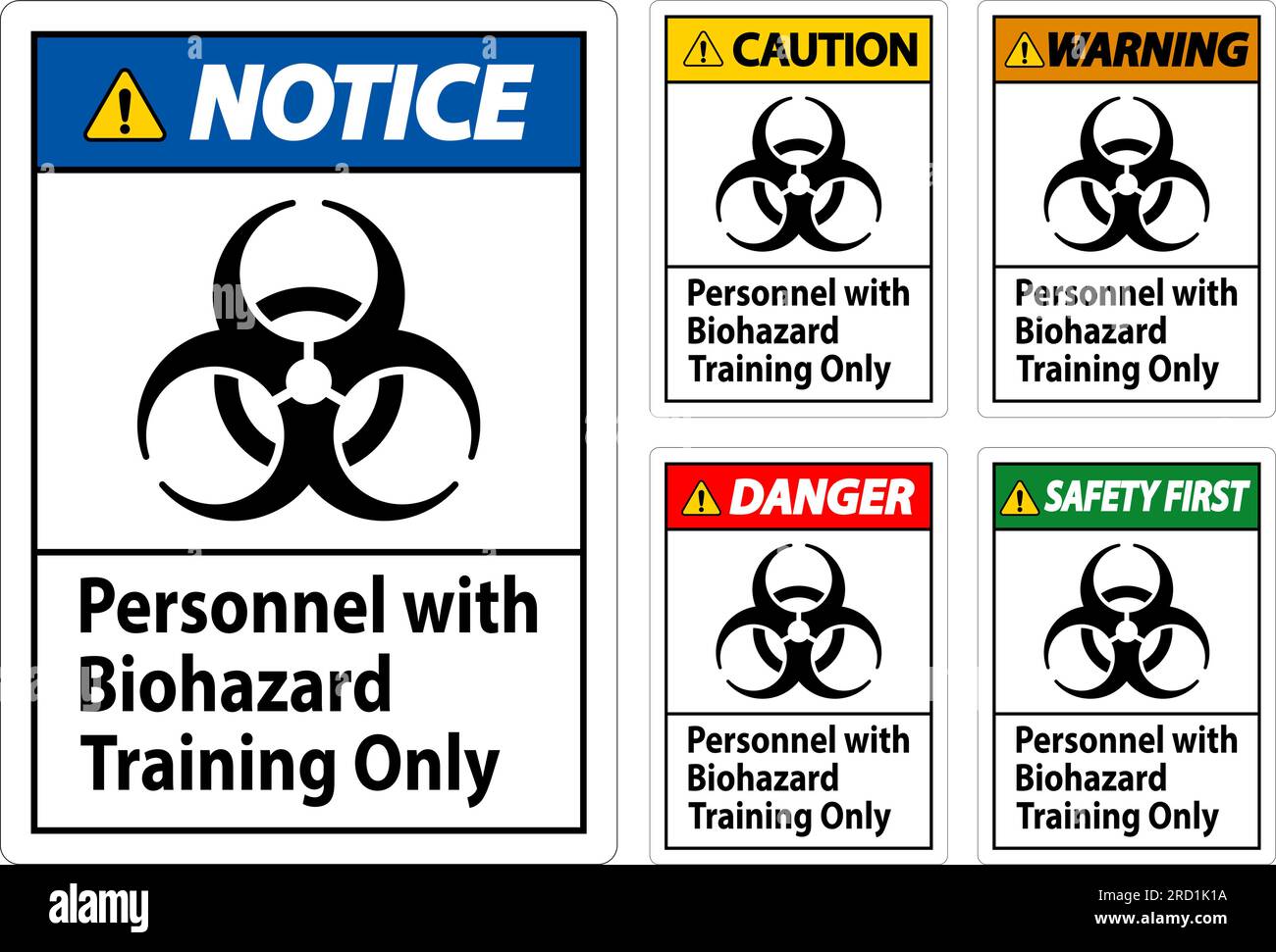 Warning Label Personnel With Biohazard Training Only Stock Vector Image ...