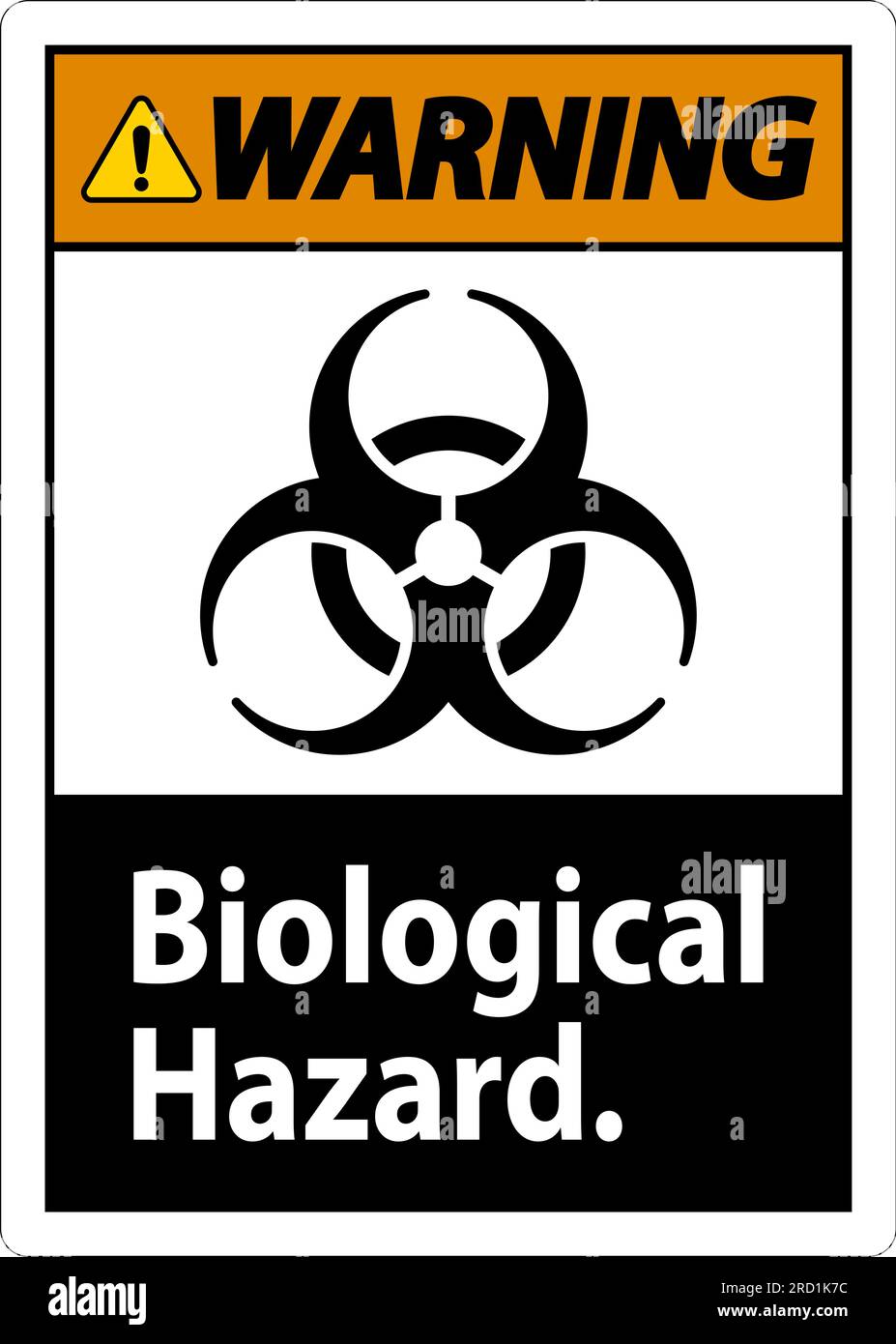 Warning Label Biological Hazard On White Background Stock Vector Image ...