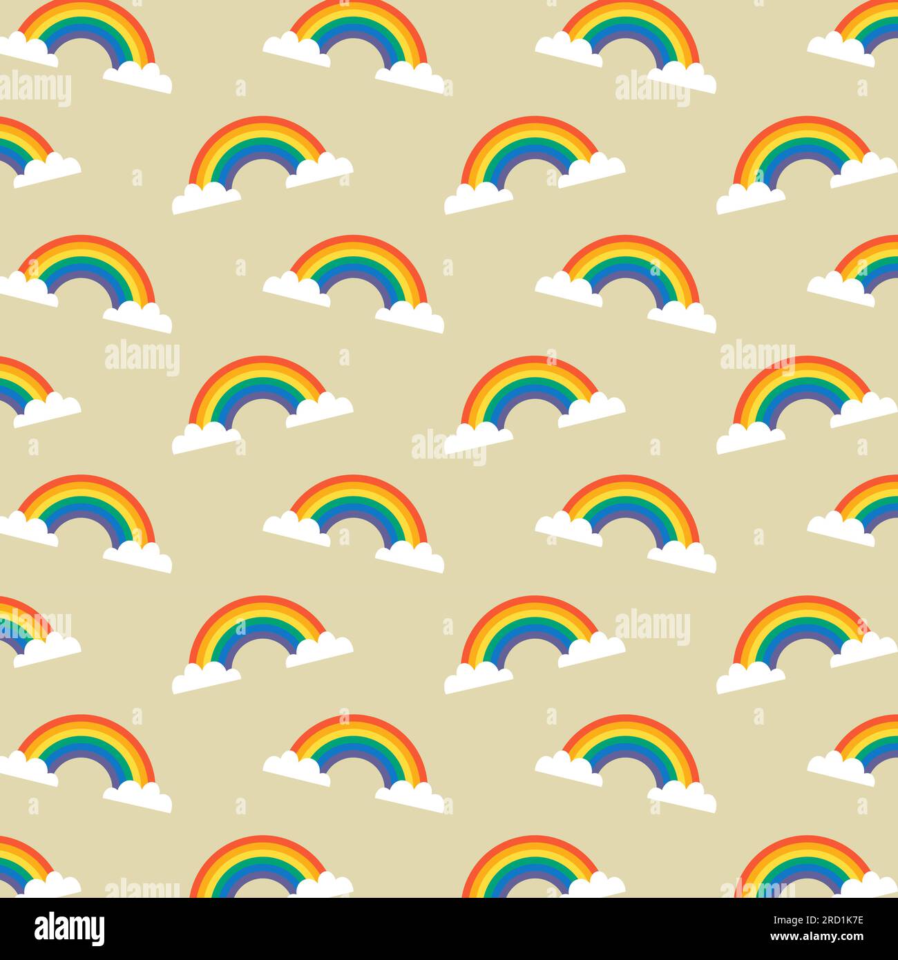 Retro Fun Pattern With Rainbows. 1960 Design. Vintage, Hippie ...