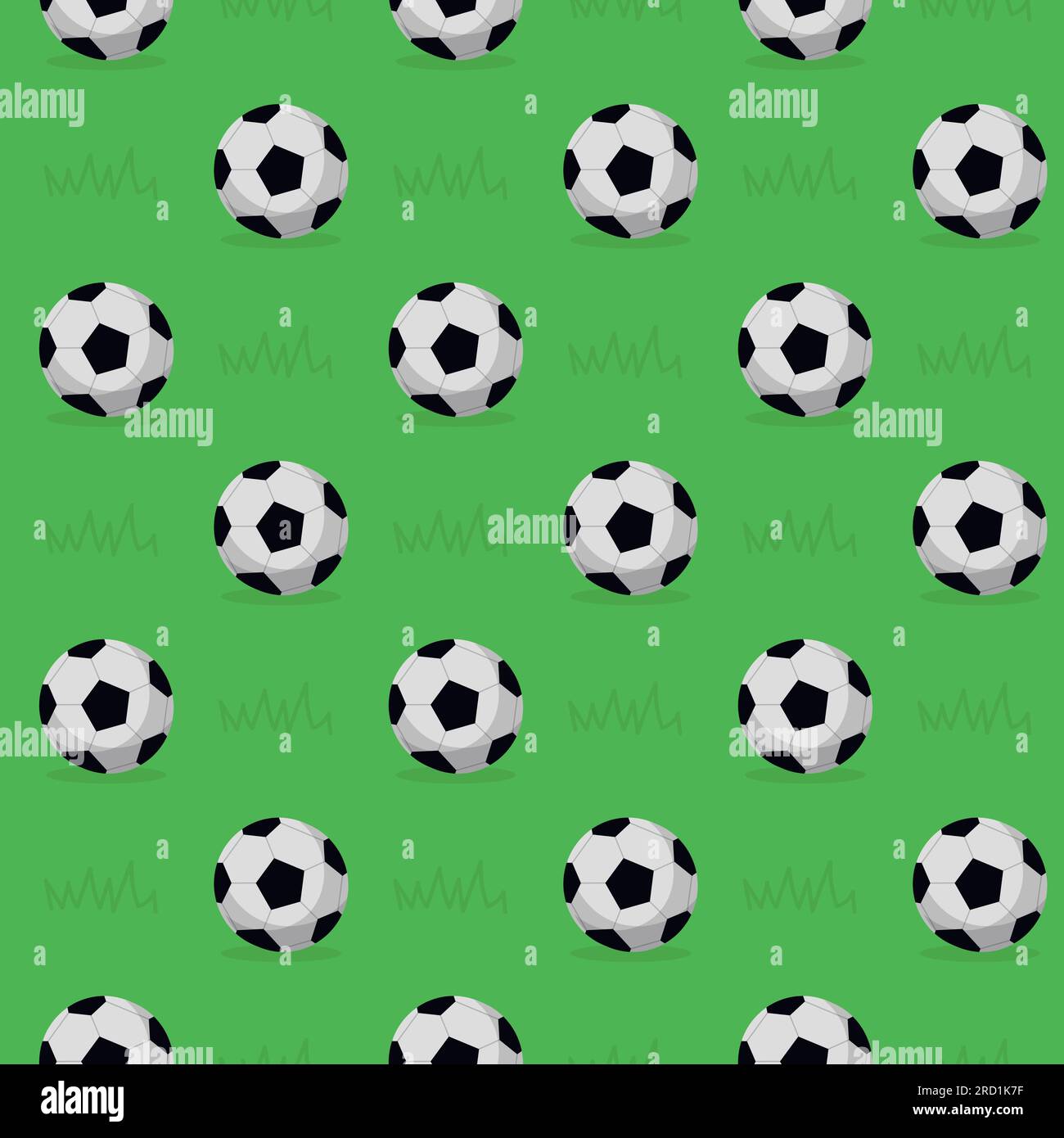 Bright Sport Pattern With Football. Green And White Vector Illustration ...