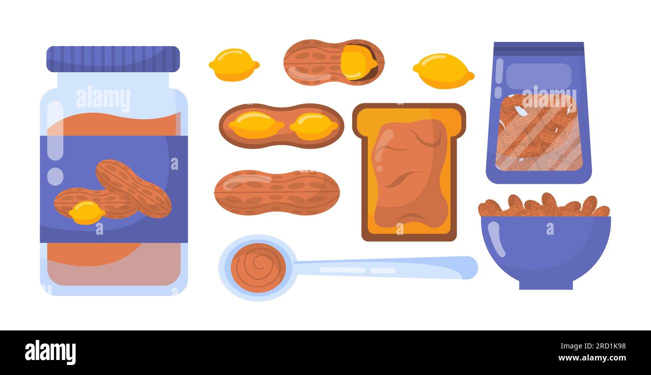 Set isolated plant peanut Stock Vector Images - Alamy