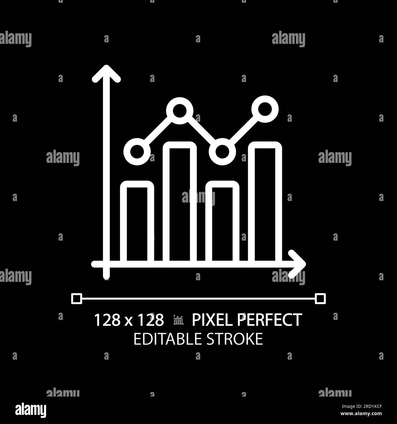 Combo chart white linear icon for dark theme Stock Vector Image & Art ...