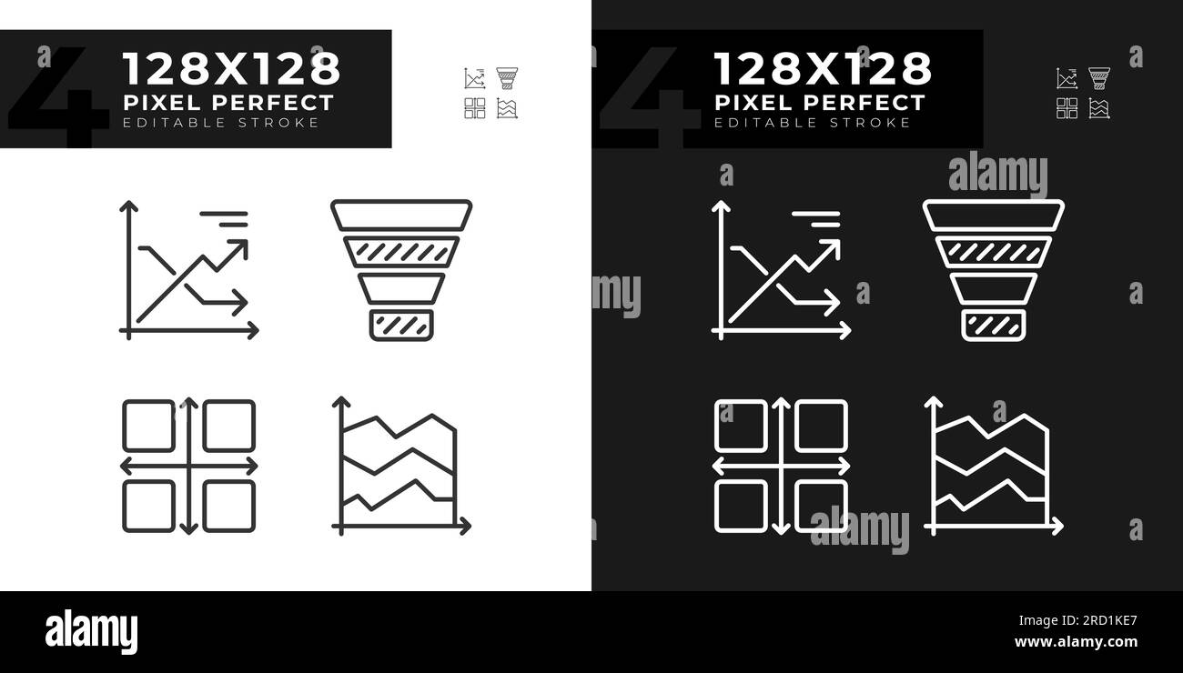 Marketing charts linear icons set for dark, light mode Stock Vector Image & Art - Alamy