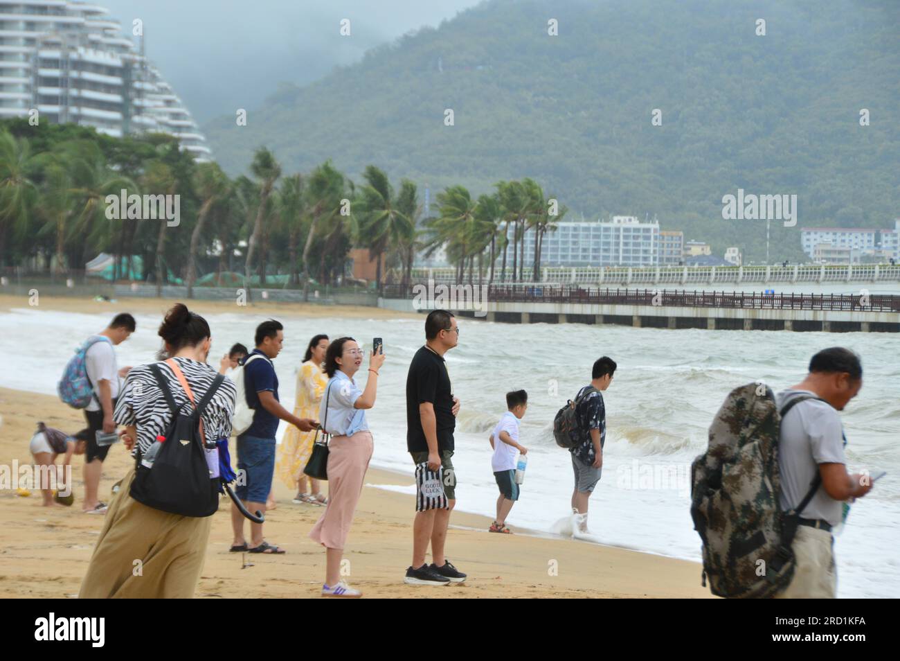 High waves surge as Typhoon Talim approaches Sanya City, southernmost ...