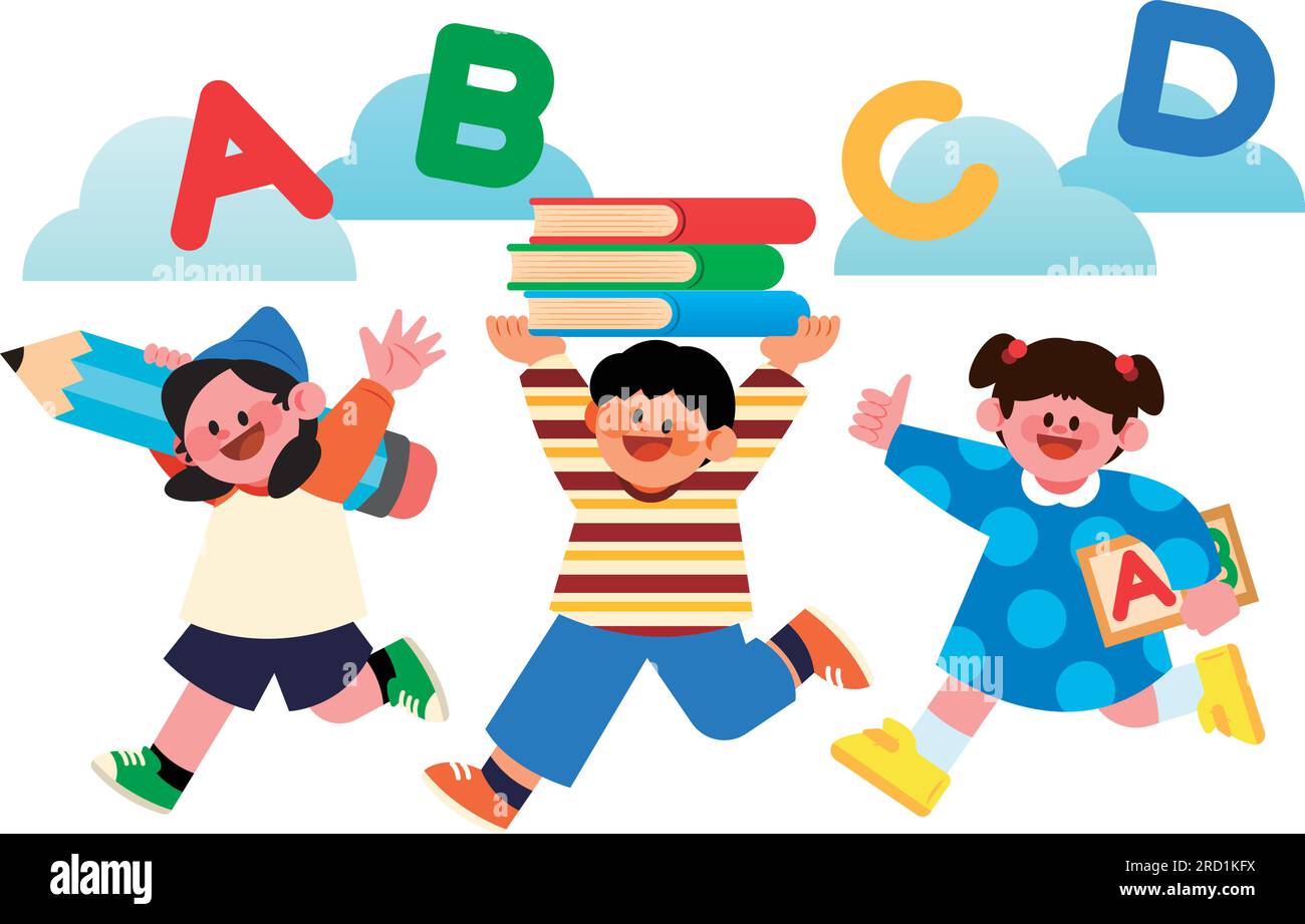 education for children, English course vector Stock Vector Image & Art ...