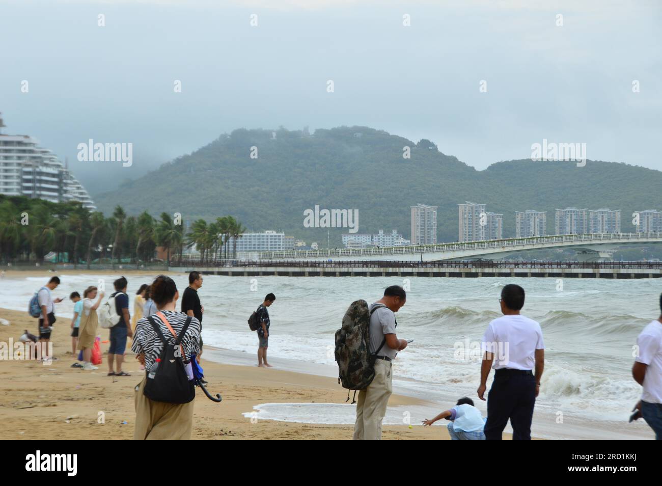 High waves surge as Typhoon Talim approaches Sanya City, southernmost ...