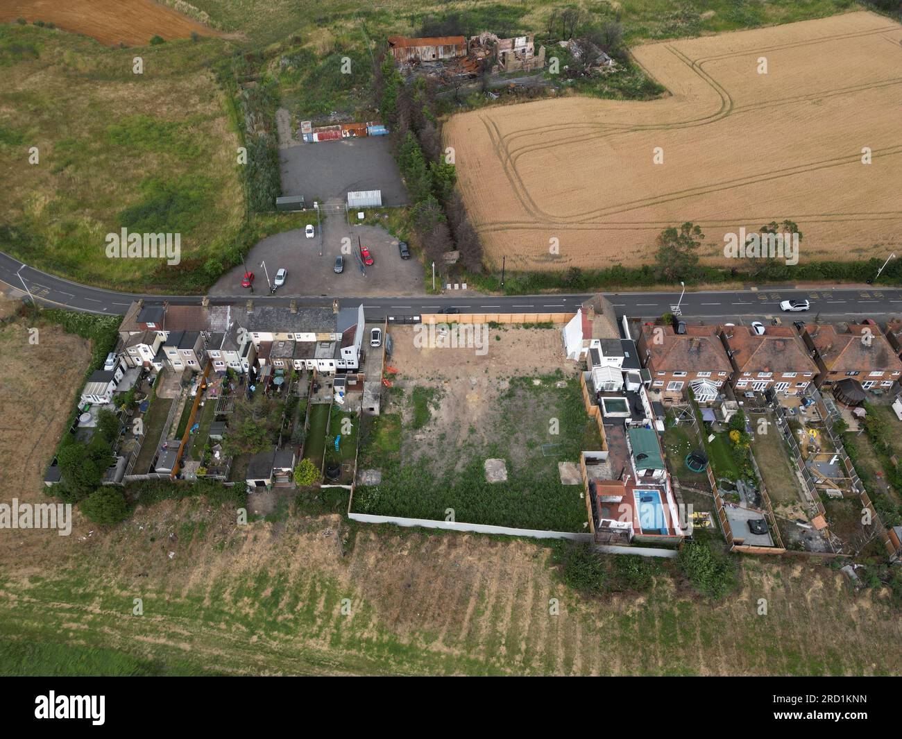 The scene in the village of Wennington, in Havering, east London, one ...