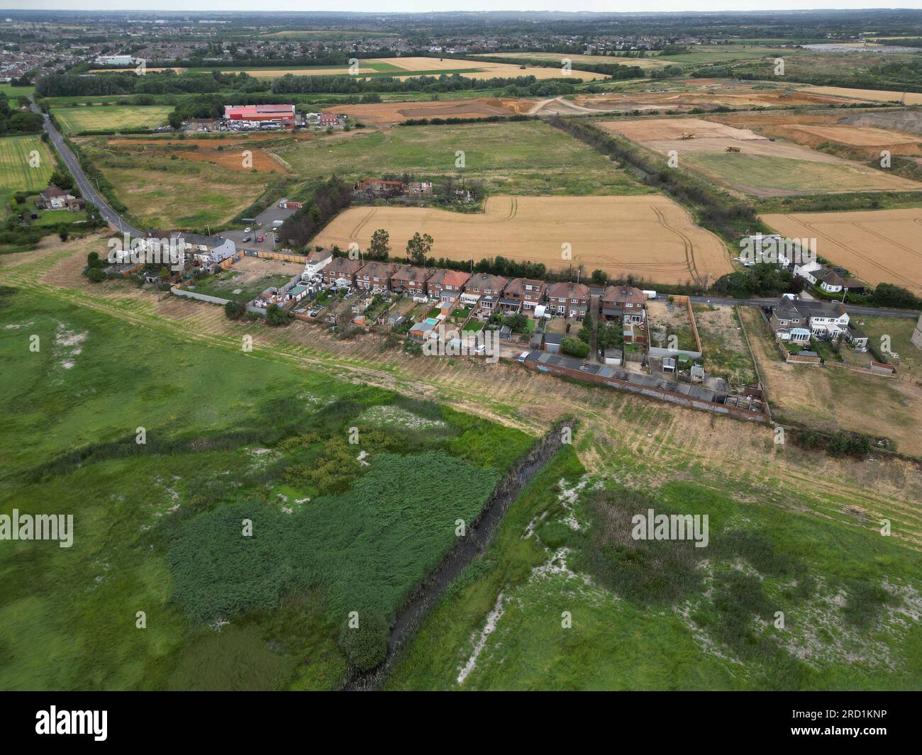 The scene in the village of Wennington, in Havering, east London, one ...
