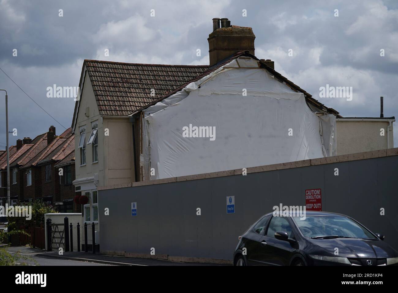 The site of demolished houses in the village of Wennington, in Havering ...
