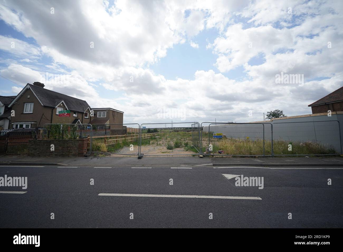 The site of demolished houses in the village of Wennington, in Havering ...